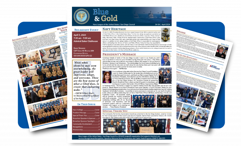 Blue Gold Newsletter - Navy League San Diego