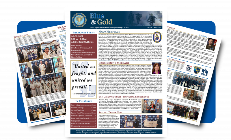 Blue Gold Newsletter - Navy League San Diego